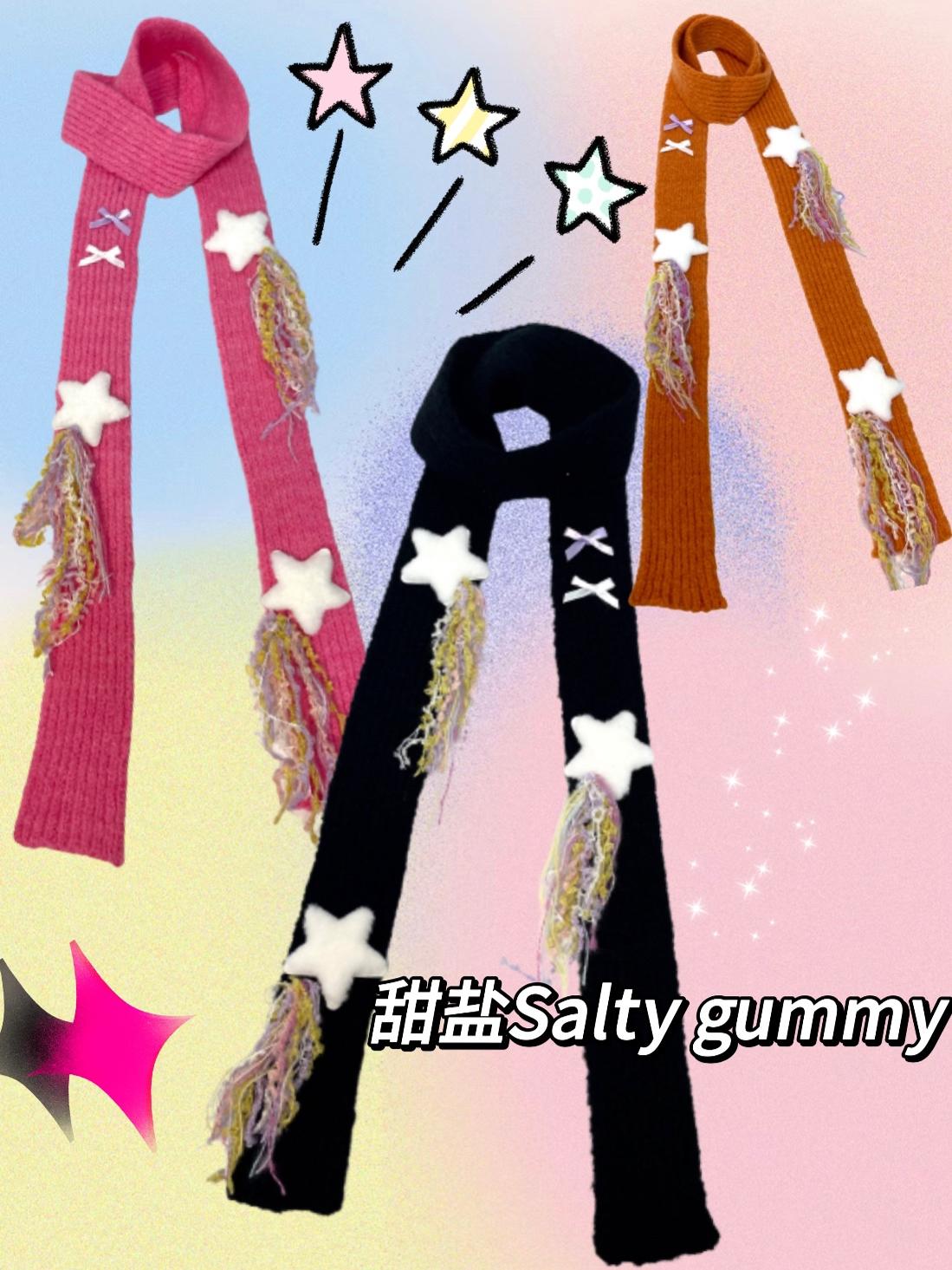 Y2K Long Knit Scarf Cute Sweet Cool Aesthetic - Salty Gummy | Land Decora