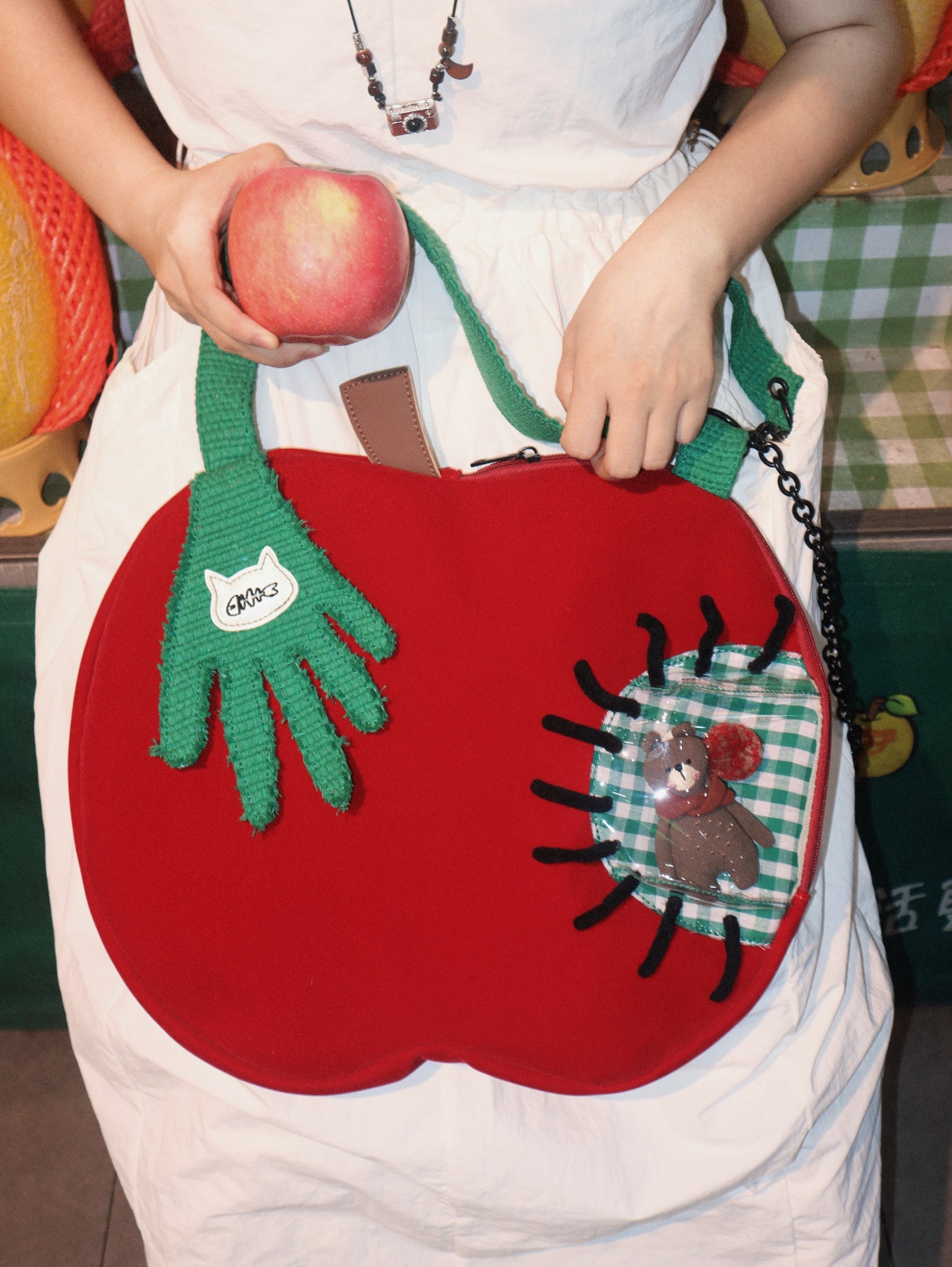 Kawaii Apple Hand Handmade Shoulder Crossbody Bag Unique - One Fish ...