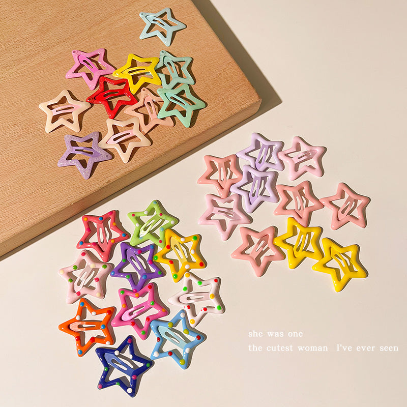 Decora Hair Clips Colorful Star Accessories | Bang Hair Clips ...