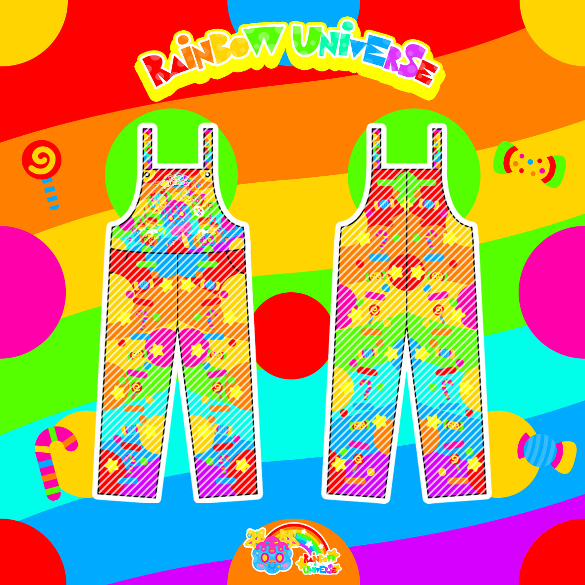 Decora Kei Color Overalls - Rainbow Universe RUX | Land Decora
